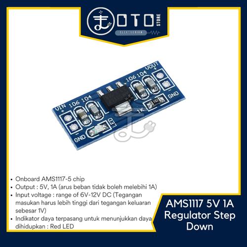 Jual AMS1117 5V 1A Regulator Step Down DC Power Supply Module Adapter ...