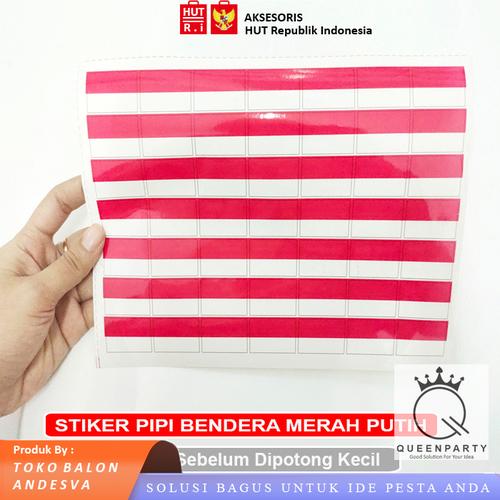 Jual sticker pipi merah putih / sticker pipi bendera Indonesia / hut ri ...