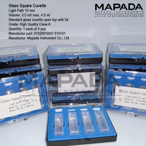 Jual Glass Cuvette Spectrophotometer Light Path 10mm, Vol: 3.5ml - Kota ...