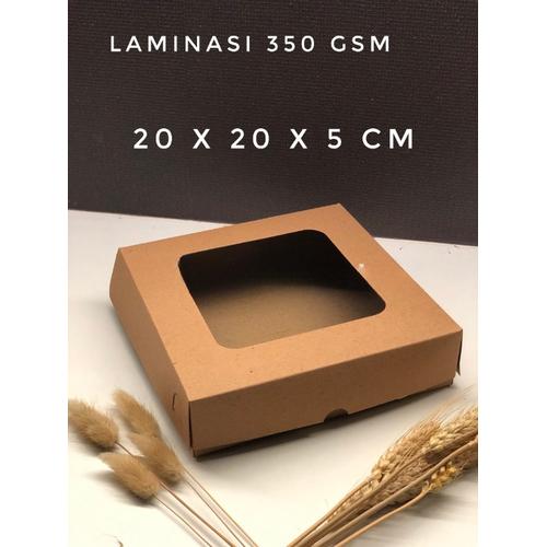 Jual Box Kraft Kue Bolu Size 20 x 20 x 5cm Kardus Packing Kue Laminasi ...