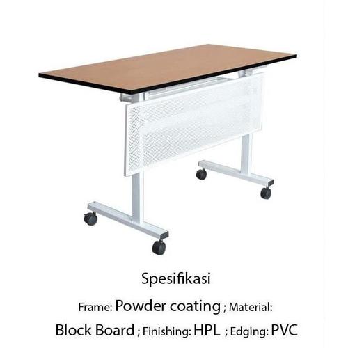 Jual Meja Lipat Folding Table Moderen Meja Lipat Roda Dengan Tutup Besi ...