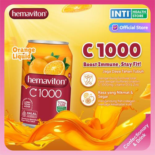 Jual Hemaviton | Minuman Vitamin C1000 Orange Liquid Can 330 mL ...