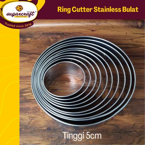 Jual Ring cutter kue cake bulat stainless tinggi 5cm cetakan kulit ...