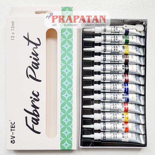 Jual V-TEC Fabric Color Set 12x12ml FPC-9012 | Cat Kain Tekstil ...