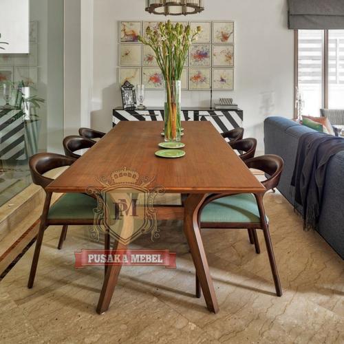 Jual set meja makan 6 kursi minimalis kayu jati, dining set minimalis ...