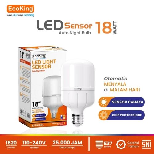 Jual ECOKING LAMPU LED SENSOR CAHAYA 18W 18 WATT PUTIH SNI LIGHT SENSOR ...