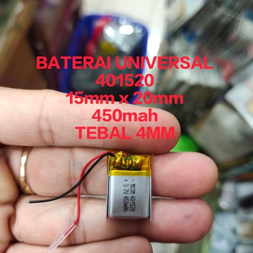 Jual BATERAI ELEKTRONIK UNIVERSAL 401520 15MM X 20MM 450MAH TEBAL 4MM ...