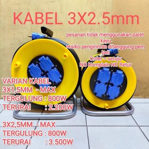 Jual Kabel Rol 25 meter 3x2,5mm SNI LMK - 3x1,5mm(25 mtr), +Tanpa Palet ...