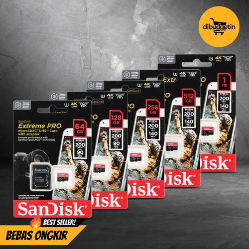 Jual SanDisk Extreme Pro MicroSD 64GB 128GB 200MB/s microSDXC UHS-I A2 V30 - Jakarta Barat ...