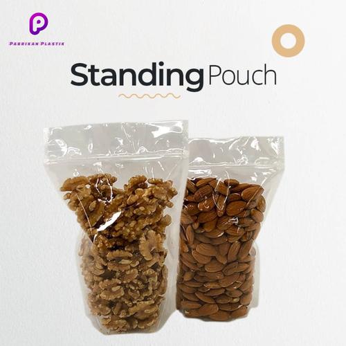 Jual Plastik Standing Pouch snack isi 50 lembar / Plastik Klip Bening ...