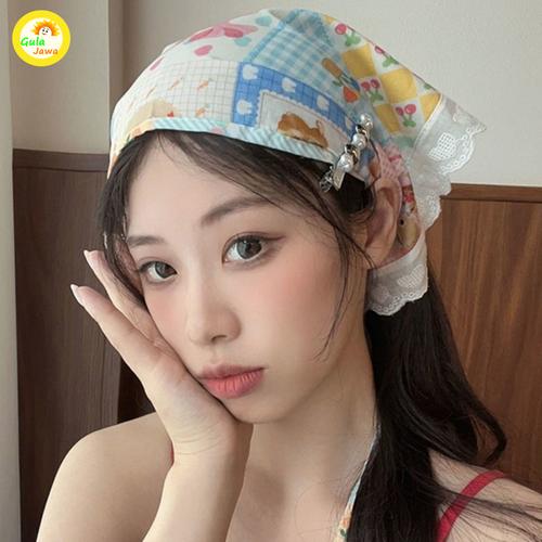 Jual Flowery Lace Korean Scarf/Gaya Aesthetic Raw Lace Syal Korea ...