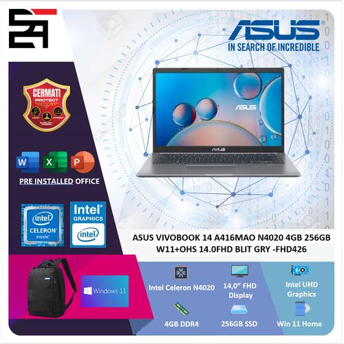 Jual ASUS VIVOBOOK 14 A416MAO N4020 8GB 256GB W11+OHS 14.0FHD BLIT GRY ...
