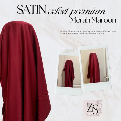 Promo Bahan Kain Satin Velvet Premium Warna Merah Maroon Marun - merah ...