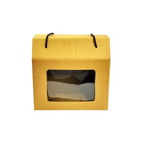 Jual box tenteng coklat polos jendela mika packaging toples kue kering ...