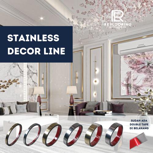 Jual List Plat Strip Mirror Stainless Steel - Lis Gold Silver Decor ...