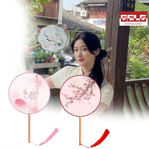Jual Kipas Sutra Klasik Motif Bunga Premium Kipas Kain Bulat Gaya China ...