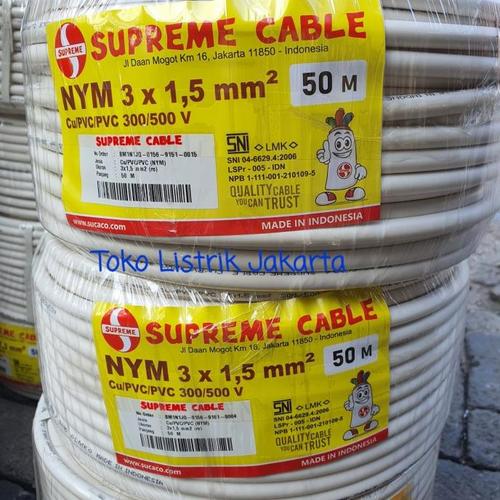 Jual KABEL LISTRIK NYM 3X1,5MM SUPREME 3 X 1.5MM 50M 50 METER KAWAT TEMBAGA - Kota Bekasi ...