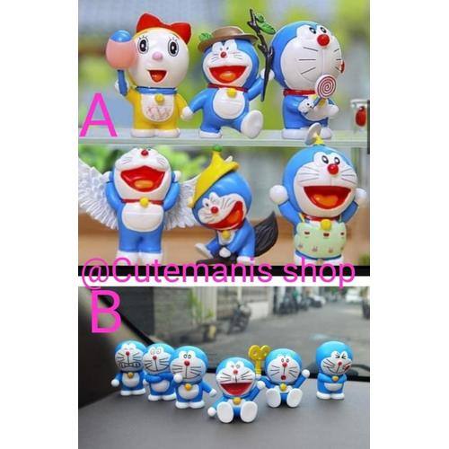 Jual FIGURE DORAEMON DAN DORAMI/MAINAN/TOPPER CAKE SET ISI 6 - Varian A ...