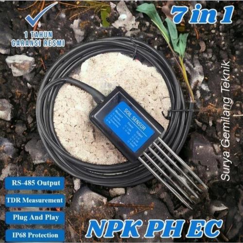 Jual RS485 Soil NPK PH EC Temp humidity Sensor tester 7 in 1 soil ...