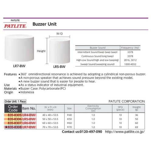 Jual Signal Tower Buzzer Unit Dia. 60mm PATLITE LR6-BW - Kab. Bekasi - Ichiban Hatsu | Tokopedia