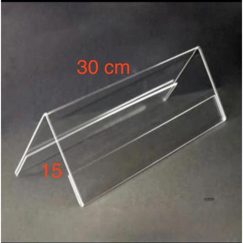 Jual Acrylic reserved papan nama/label tag segitiga 2mm uk T 15 x P 30 ...