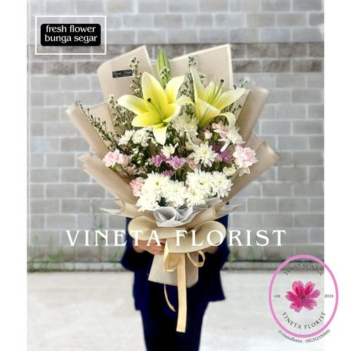 Jual BUKET BUNGA LILY MIX ASTER SEGAR - VINETA FLORIST - KADO BIRTHDAY ...
