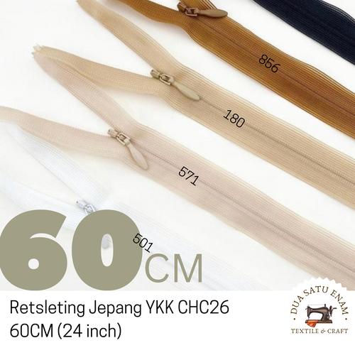Jual Resleting Jepang / Ritsleting / Retsleting merk "YKK" 60 cm Satuan ...