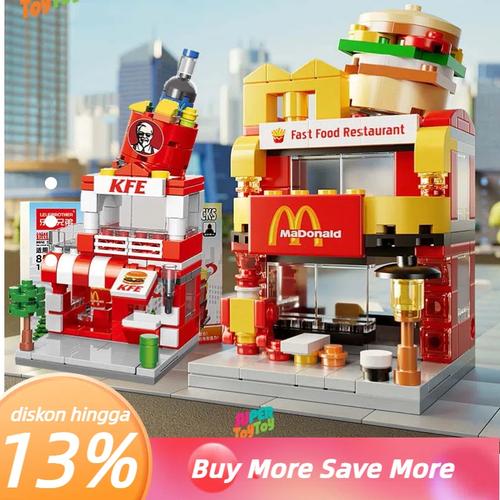 Jual Mainan Bricks Block Seri Toko Makanan Burger Model Mainan Toko ...