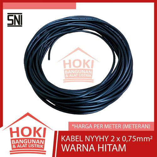 Jual KABEL LISTRIK NYYHY 2x0.75 mm SNI Per Meter - Serabut Hitam Ecer Eceran Meteran NYY HY ...