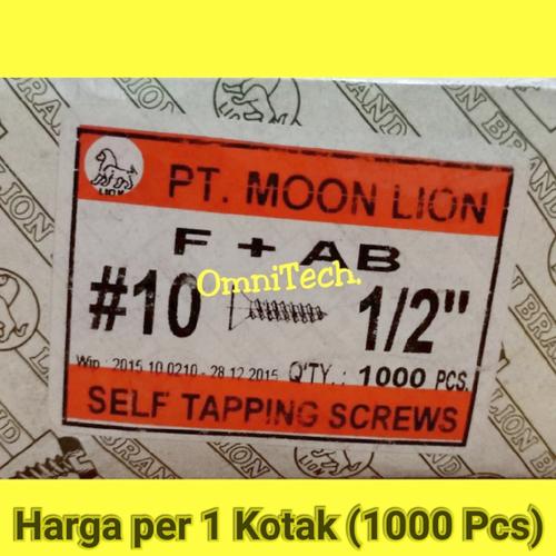 Jual Sekrup Tap Tapping Screw FAB FH Kepala Rata (+) Moon Lion 10x1/2 ...