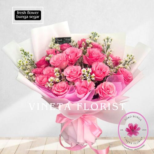 Jual BUKET BUNGA ROSE SEGAR - VINETA FLORIST - KADO BIRTHDAY WISUDA ...