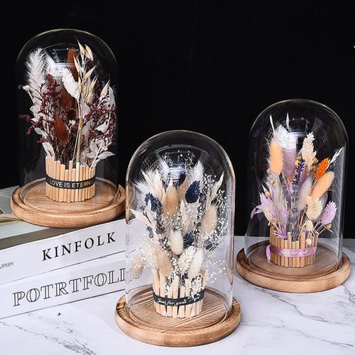 Jual INCHOI Bunga Dekorasi Kaca Eternal Flower Dome Glass Cover ...