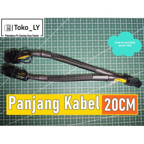 Jual KABEL PCIE 6 PIN TO DUAL 8 PIN 6+2 POWER SPLITTER VGA PCI-E ...