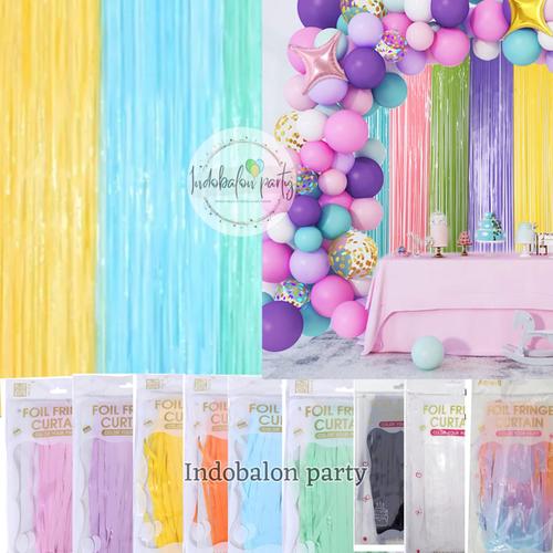 Jual Tirai foil rumbai pastel / Curtain selinger / backdrop foil pastel ...
