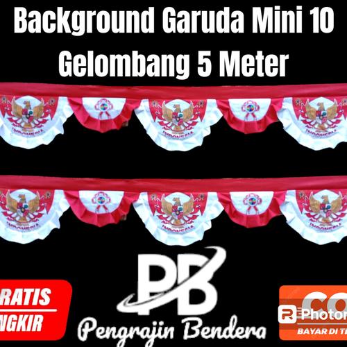 Jual Bendera Background Garuda Mini 10 Gelombang - Bunga Mini, 10 ...