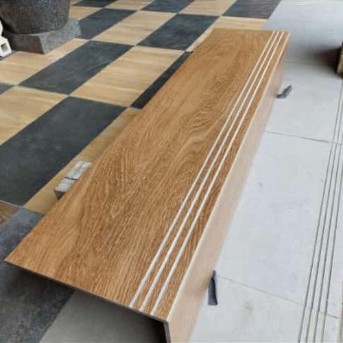 Jual granit pijakan tangga motif kayu 30x120+20x120 custom bordes ...