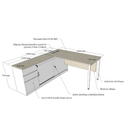 Jual Meja kantor direktur bentuk L laminated HPL - Jakarta Barat ...