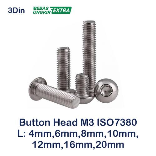 Jual Baut L Button M3 Stainless Steel ISO7380 Button Head Screw Hex ...