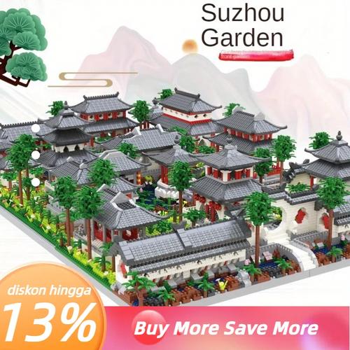 Jual Mini Block Bricks Rumah China Suzhou Garden Nano Block China DIY ...