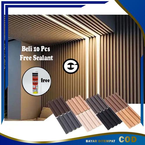 Jual WA Wood Panel WPC Panel PVC Motif Kayu Dinding Kisi Kisi Dekor - 1010, 30x16x2.2cm ...