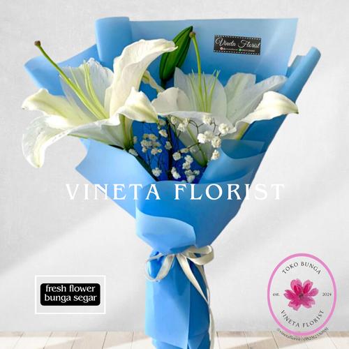 Jual BUKET BUNGA LILY SEGAR - VINETA FLORIST - KADO BIRTHDAY BUNGA ...