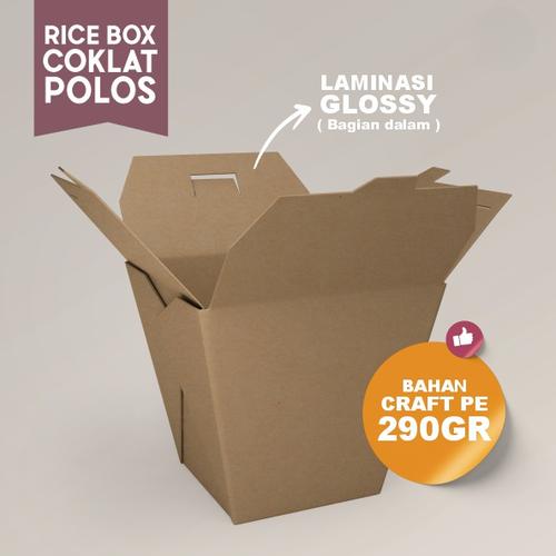 Jual Dus Ricebox Coklat Polos Kardus Box Kemasan Snack Laminasi Craft ...