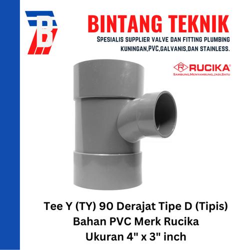 Jual Tee Y 4" x 3" inch / TY 4 x 3 PVC Rucika D - Jakarta Barat ...