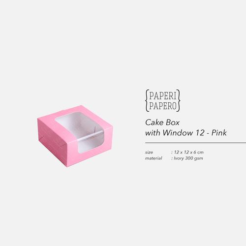 Promo Pink Cake Box w/ Window (12 x 12 x 6 cm) - Kotak Packaging Kue ...