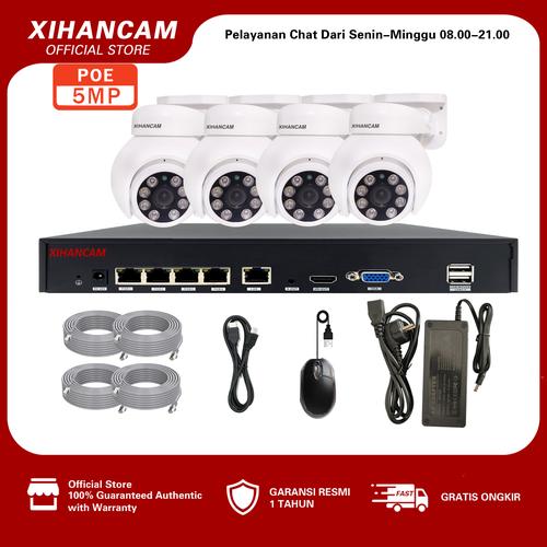 Promo XIHANCAM Paket CCTV POE 4CH 5MP IP Camera CCTV Komplit Siap ...