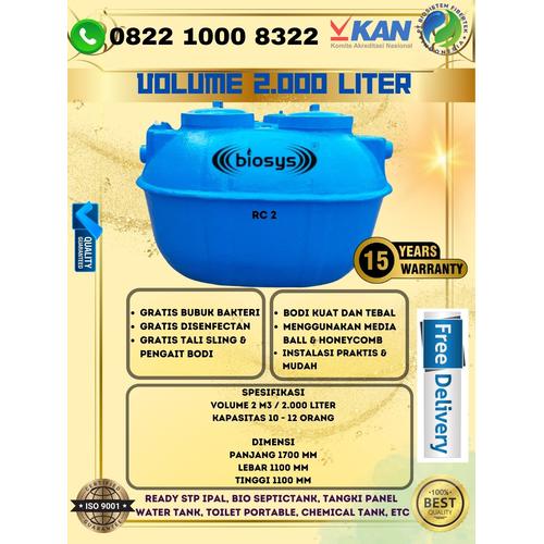 Jual Septic tank Biotech Sistem 2 M3 / 2.000 liter - RC 2 ,Septic tank Bio, Sepiteng, Biosys ...