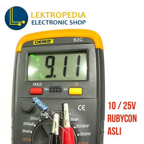Jual Elco 10uf 25v RUBYCON Asli Kapasitor 10 uf mikro 25 v volt 25volt Elko Capasitor - Kota ...