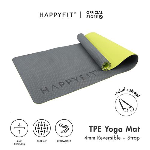 Jual HAPPYFIT [FREE Strap] Yoga Mat Reversible TPE 4mm - Matras Yoga ...
