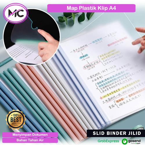 Jual Map Plastik Dokumen A4 Waterproof Folder File Sliding Folio ...