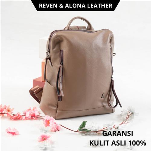 Promo Tas Ransel Wanita Kulit Asli Hania Backpack Laptop 14 inch Branded Ori - Taupe - Kab ...